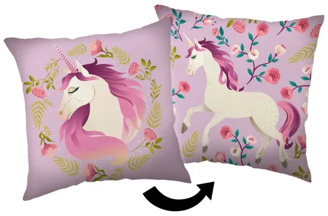 Jerry Fabrics Polštářek Unicorn Flowers 40x40 cm
