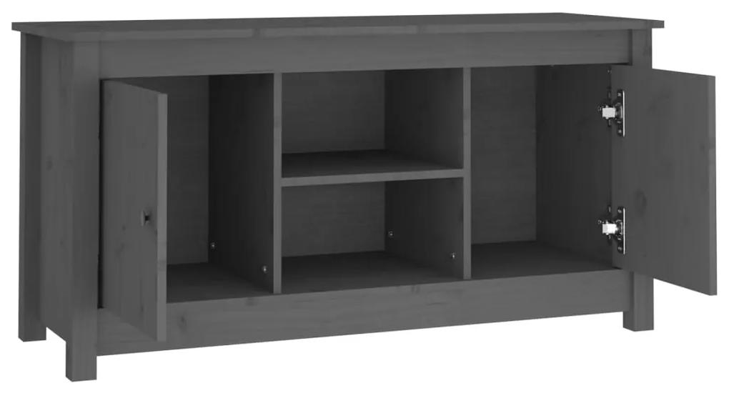 TV skříňka šedá 103 x 36,5 x 52 cm masivní borové dřevo - Default Title