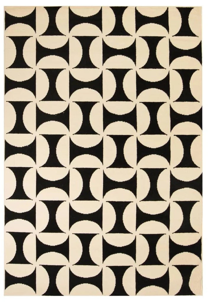 133036 vidaXL Moderní koberec s geometrickým vzorem 180 x 280 cm béžovo-černý