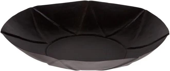 Černý dekorativní podnos De Eekhoorn Angular, Ø 43 cm