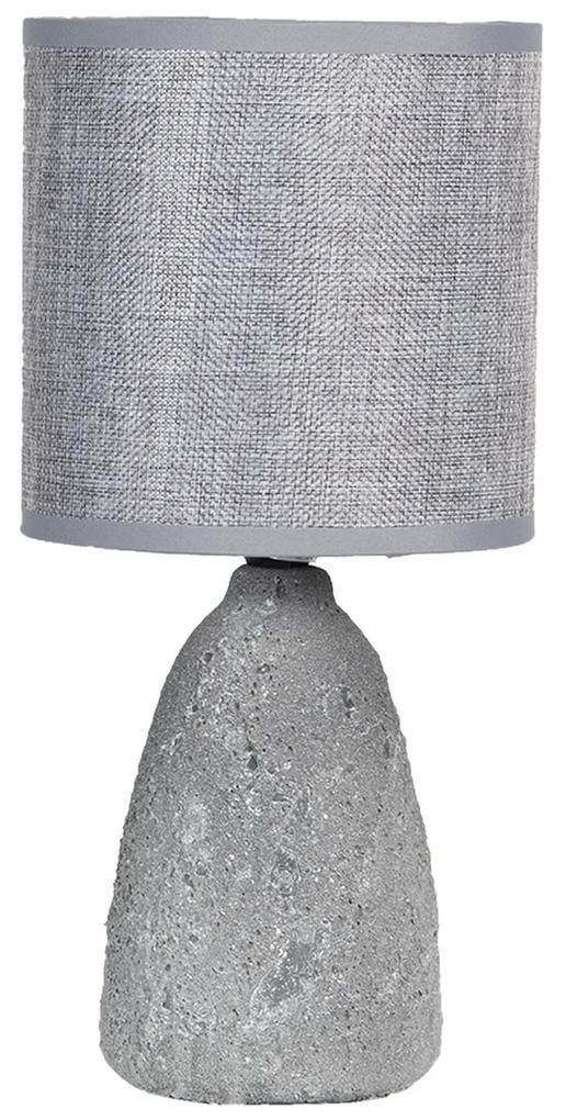 Šedá stolní lampa se šedým stínidlem - Ø 15*30 cm E14/max 1*40W