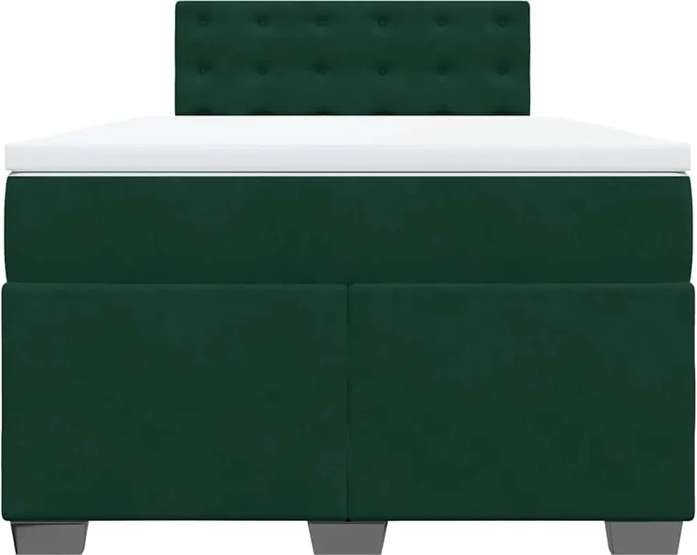 Box spring postel s matrací tmavě zelená 120 x 200 cm samet 3288597