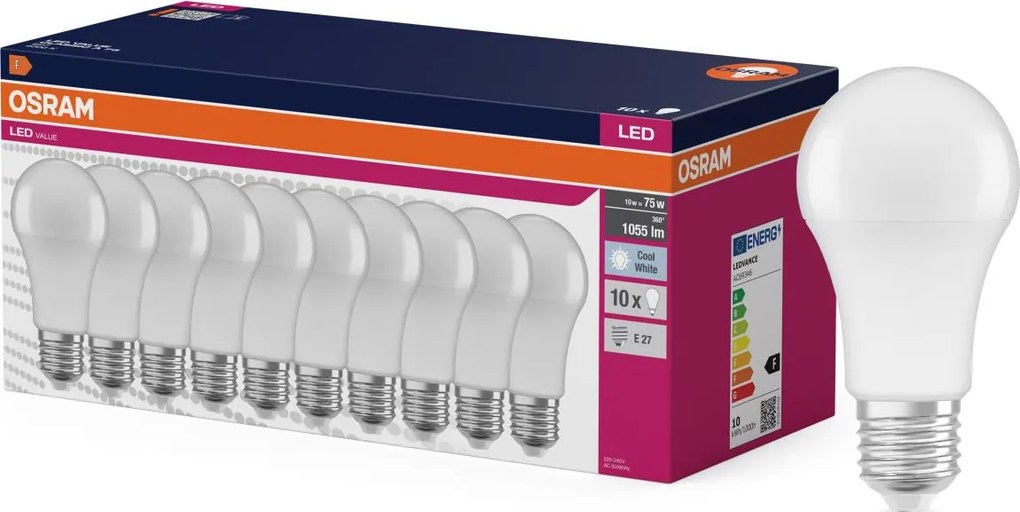 SADA 10x LED Žárovka CLASSIC A75 E27/10W/230V 4000K - Osram
