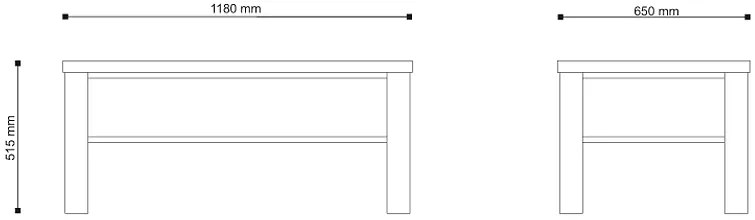 Konferenční stolek HIKOR 118x65 cm, masiv buk, český výrobek