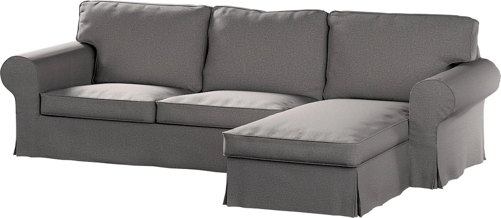 Potah na pohovku IKEA Ektorp 2-místná s lenoškou barva šedá látka pletený vzor