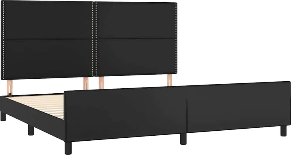 Rám postele s čelem černý 200x200 cm umělá kůže 3125530