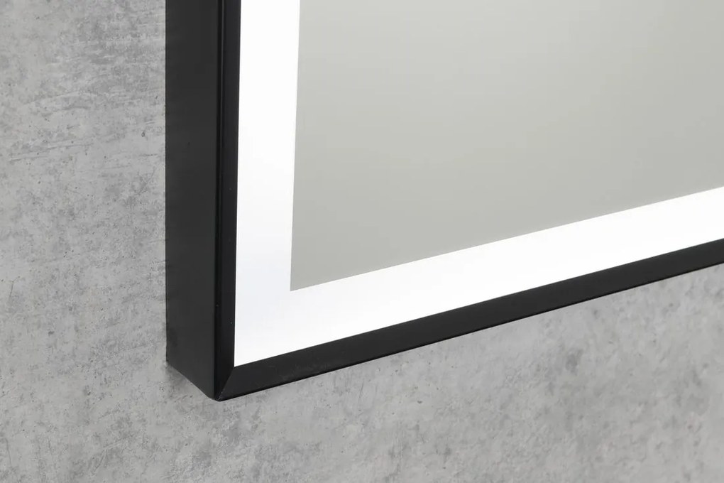 Aqualine Aqualine, CORNA zrcadlo s LED osvětlením 60x80cm, dotykový senzor, stmívatelné, černá mat, CN060