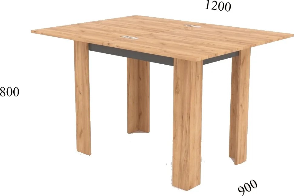 VerDesign LILY rozkládací jídelní stůl, kraft zlatý-antracit