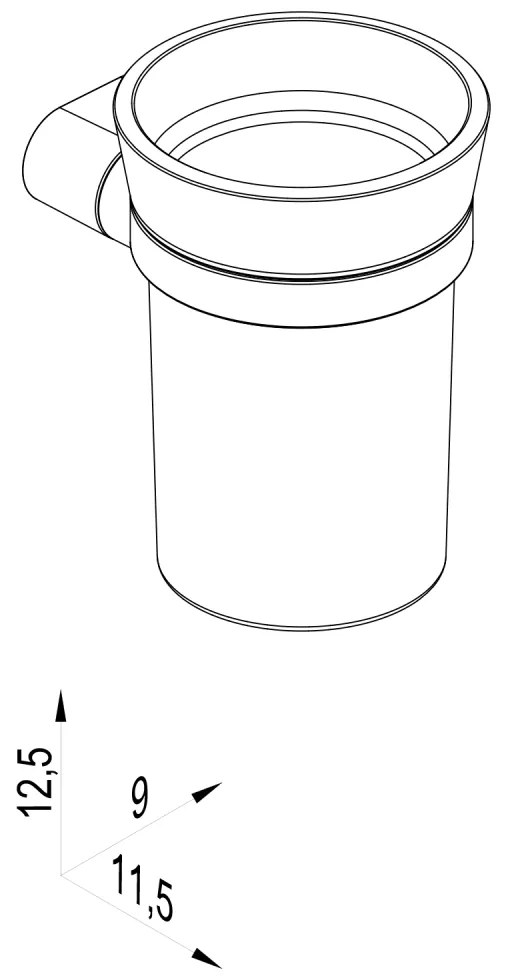 METAFORM MIDA sklenka, mléčné sklo, chrom MA004