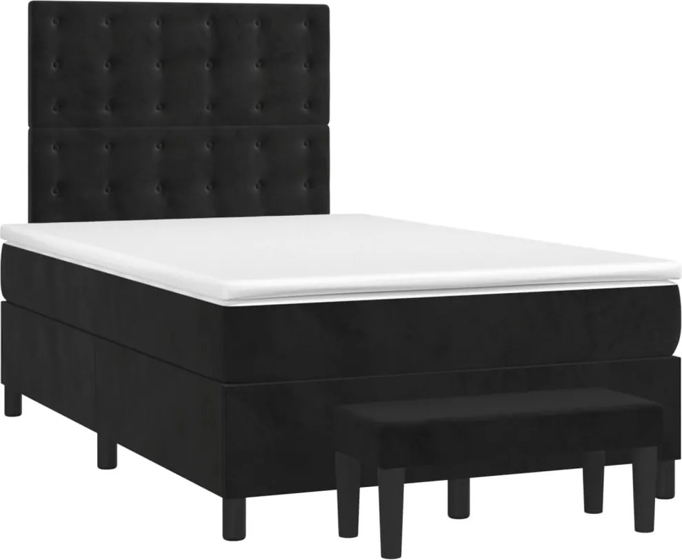 Box spring postel s matrací černá 120 x 190 cm samet 3270495