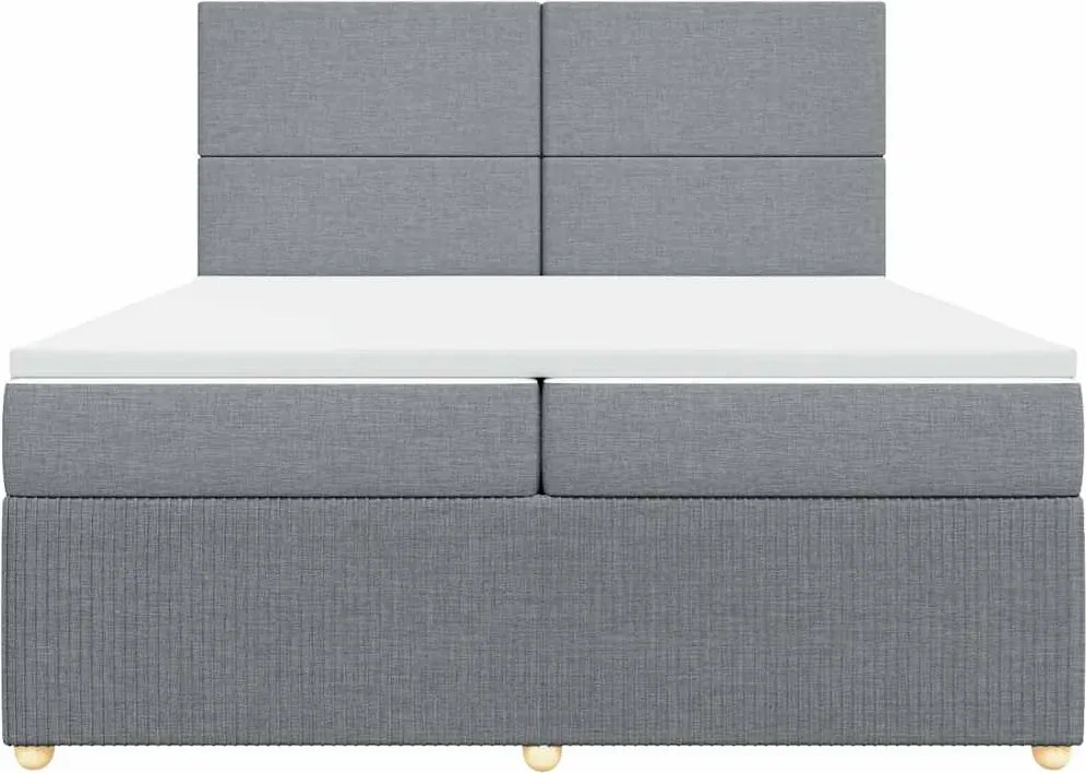 Box spring postel s matrací světle šedá 200 x 200 cm textil 3294456