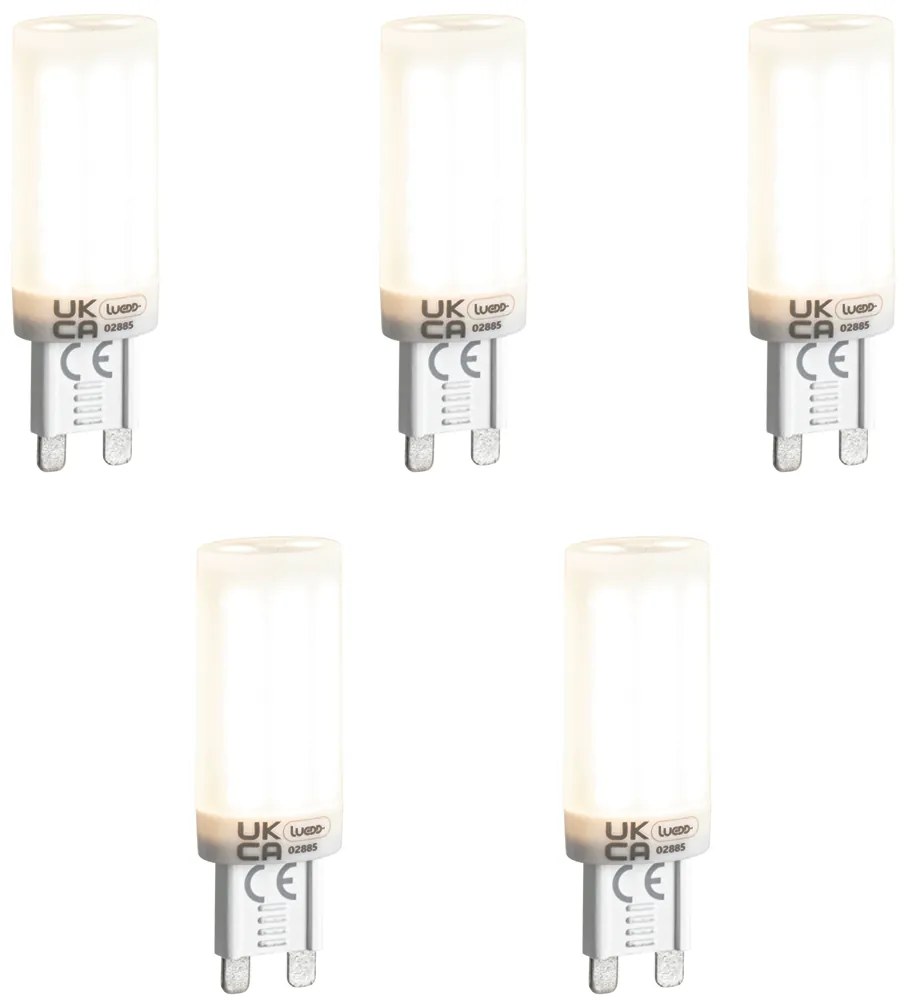 Sada 5 G9 3-stupňových stmívatelných LED žárovek opálových 4,5W 500 lm 4000K