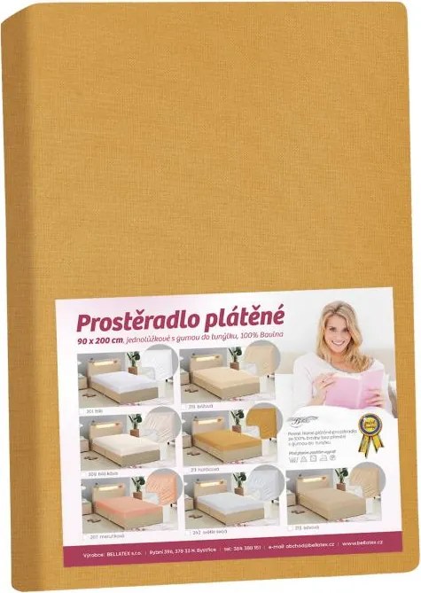 Bellatex Prostěradlo plátěné Oranžová 90x200 cm