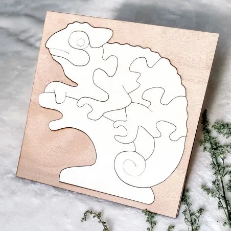 Dvoubarevná dřevěná montessori vkládačka pro děti - Chameleon TOPOL | SENTOP H014-A
