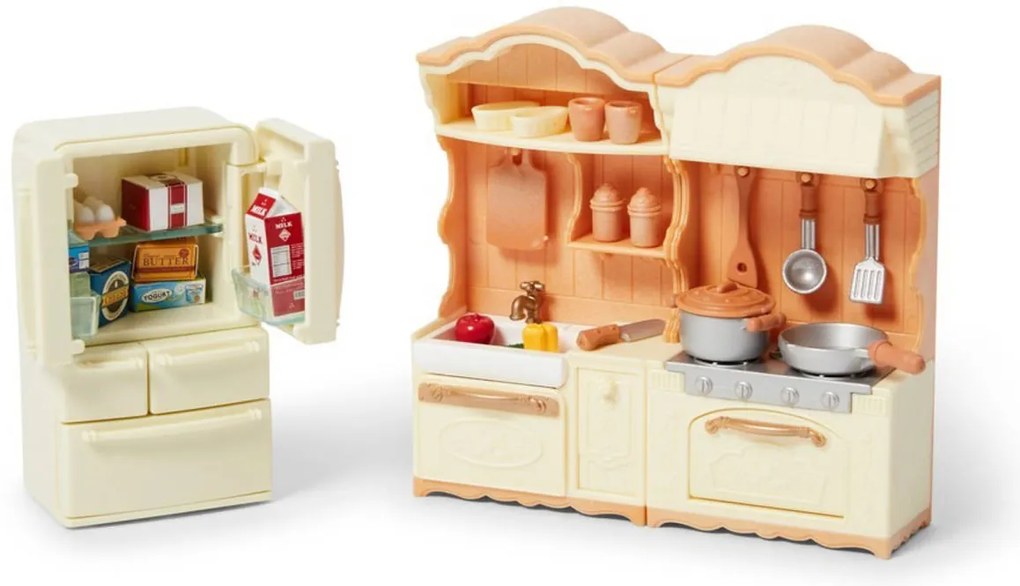 _Ostatní 1_ Sylvanian Families kuchyňská linka s ledničkou nábytek doplněk k herním sadám 5341