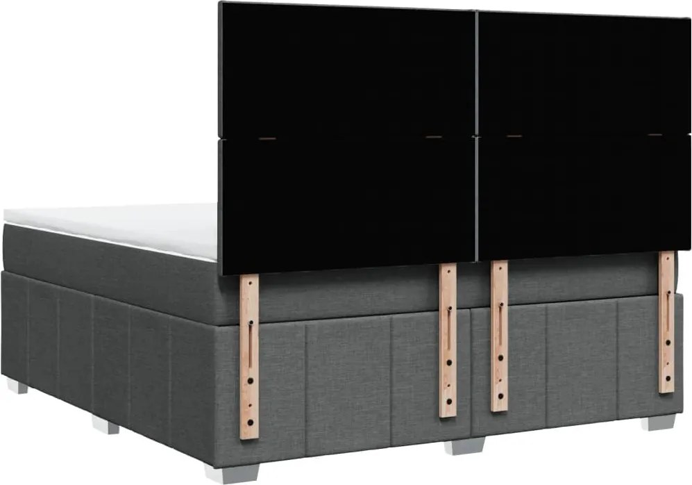 Box spring postel s matrací tmavě šedá 180x200 cm textil 3291741