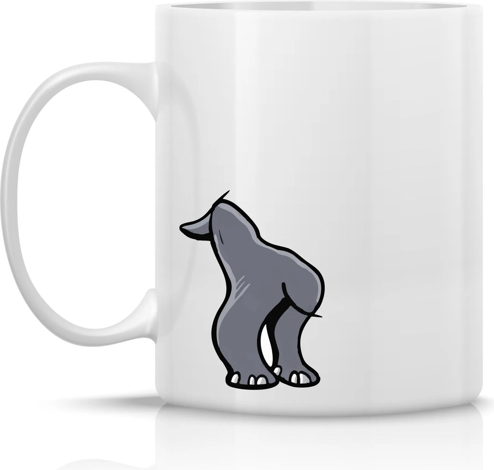 SLON - klasický bílý keramický hrníček 300 ml