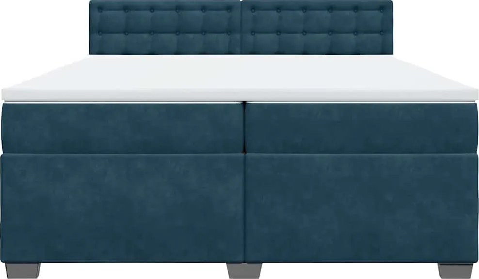 Box spring postel s matrací modrá 200 x 200 cm samet 3286418