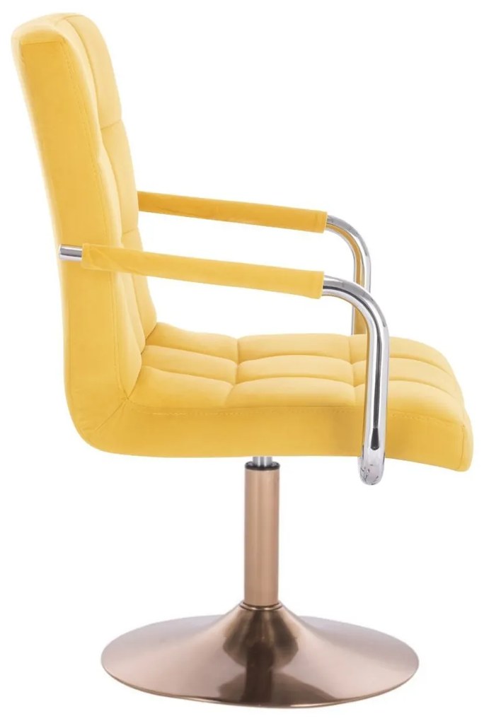 LuxuryForm Židle VERONA VELUR na zlatém talíři - žlutá