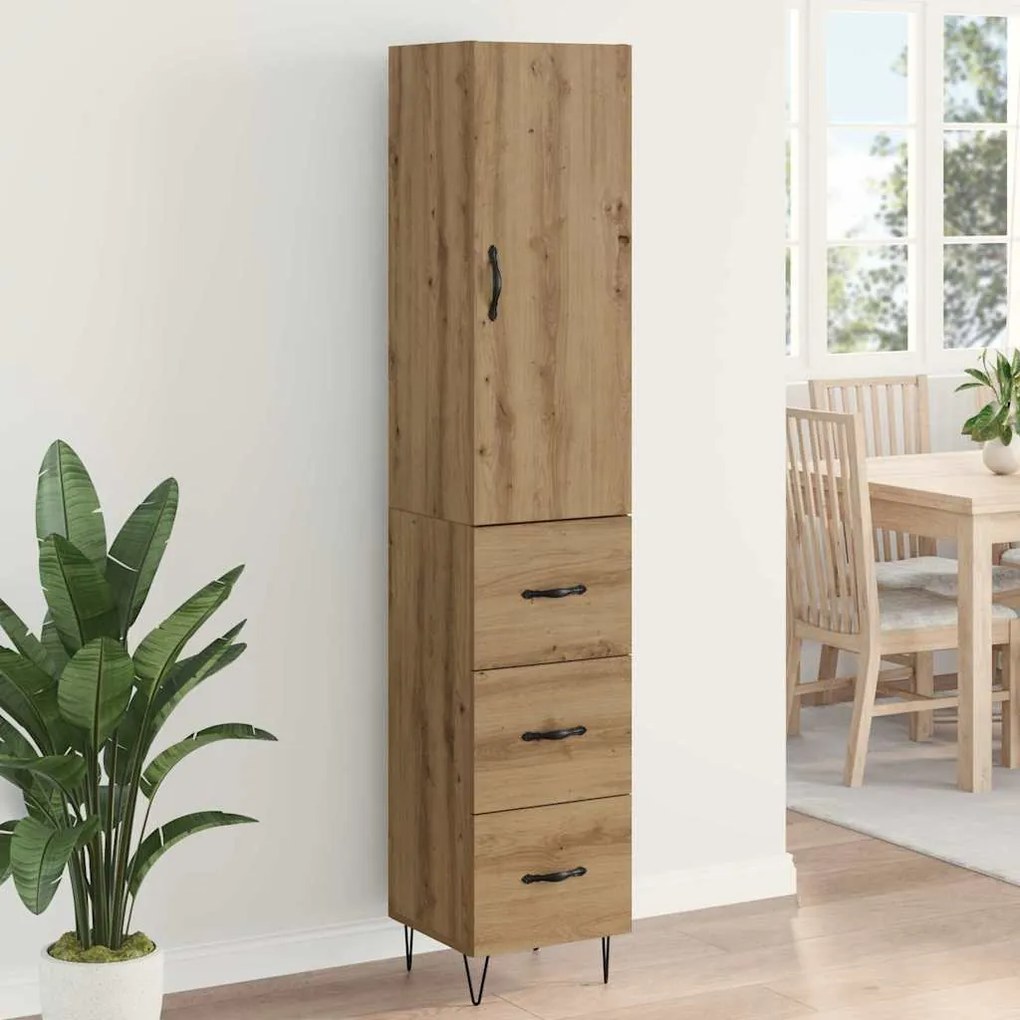 Vysoký bufet Artisanový dub 34,5 x 34 x 90 cm Kompozitní dřevo 3402729