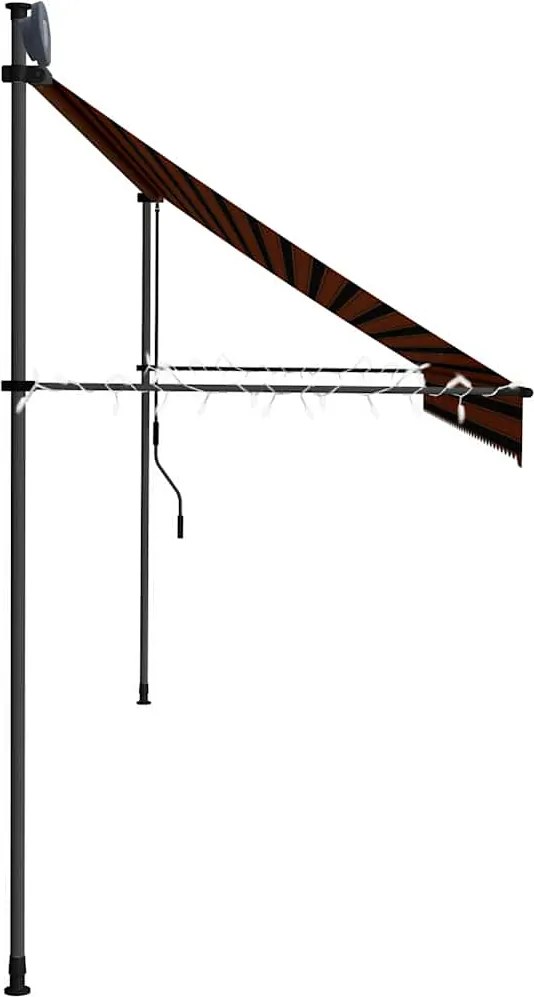 Ručně zatahovací markýza s LED světlem 400 cm oranžovo-hnědá 145882
