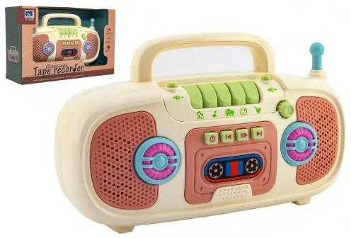 Rádio dětské plast na baterie se zvukem se světlem v krabici 27x18x10cm