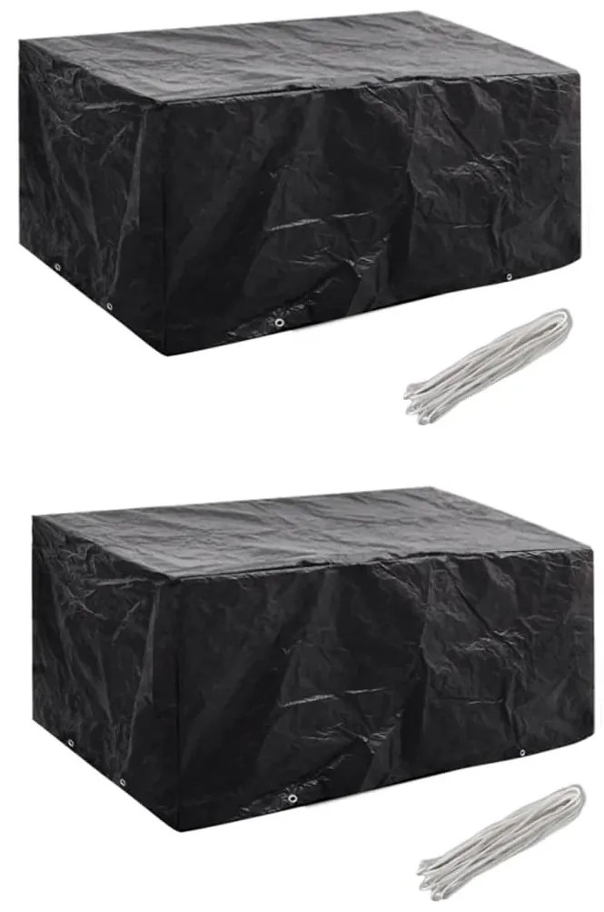 Plachty na zahradní nábytek 2 ks polyratan 8 oček 180 x 140 cm 279122