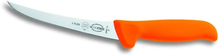 F.Dick Speciální vykosťovací nůž se zahnutou čepelí, poloohebný, oranž 10cm