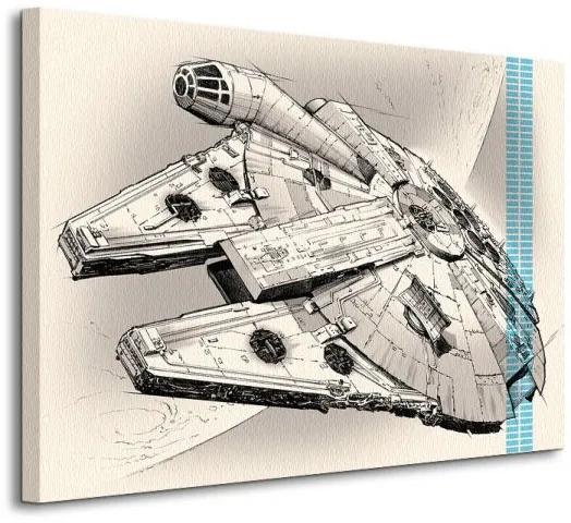 Art Group Obraz na plátně Star Wars Vii (Millennium Falcon) 80x60cm