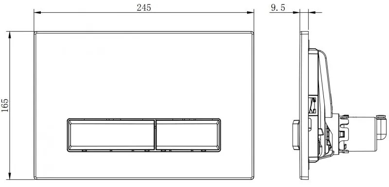 Mexen Fenix ​​Air 09, pneumatické dvojité tlačítko pro splachování, chrom lesklý, 6A0901