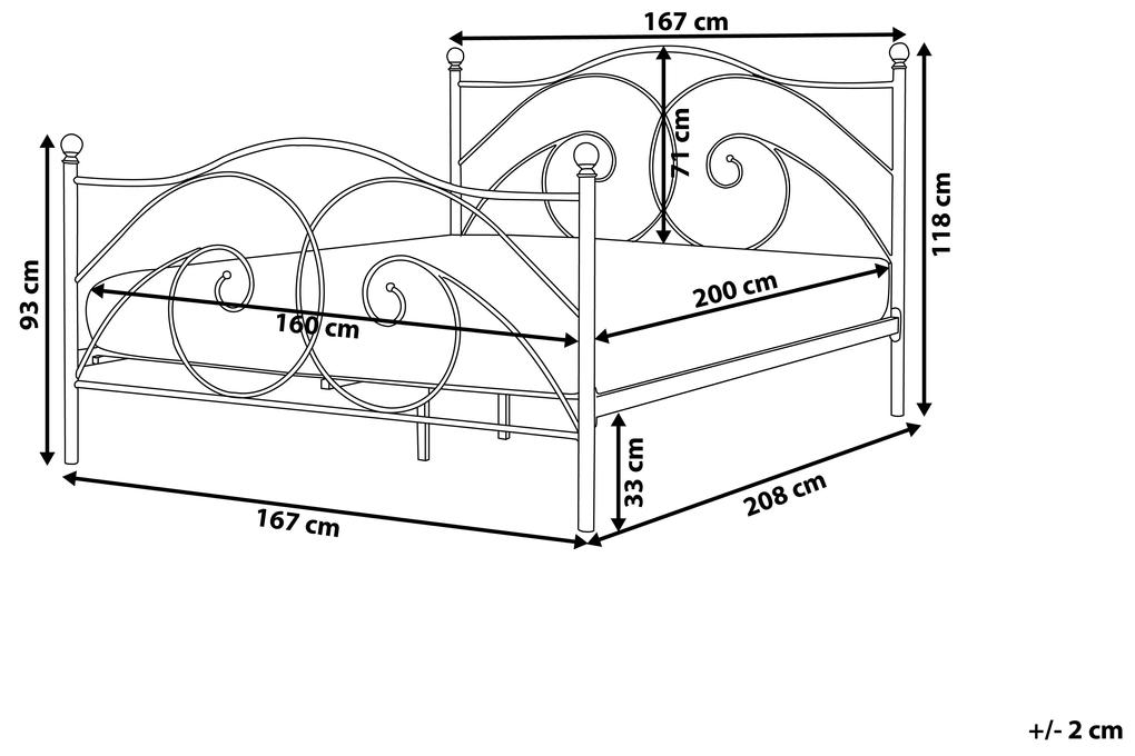 Manželská postel 160 cm DIROU (s roštem) (černá). 1007239