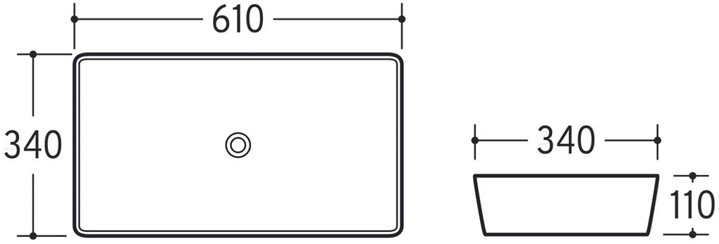 Comad Keramické umyvadlo na desku UM-6275 SLIM 60, šedá