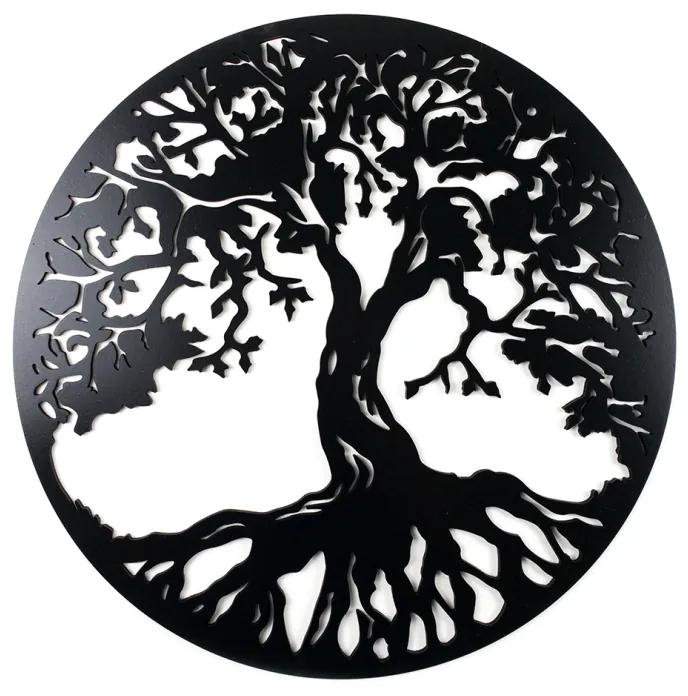 Dřevěná dekorace Strom života černý (49,5 x 49,5 cm) - Kvalitní samolepky.cz