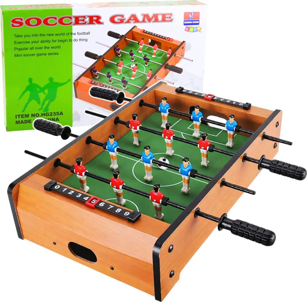LEAN Toys Sportovní dovednostní hra – stolní fotbal pro děti, stůl 51 x 31 cm