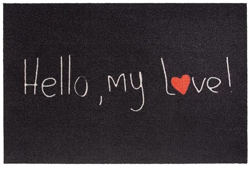 Vnitřní čistící vstupní rohož FLOMA Mondial Hello my love - 50 x 75 x 0,5 cm