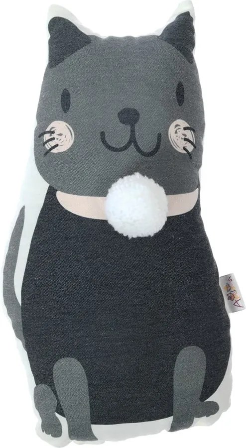 Dětský polštářek s příměsí bavlny Mike & Co. NEW YORK Pillow Toy Black Cat, 17 x 34 cm