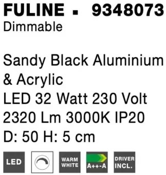 Stropní svítidlo LED se stmíváním Fuline 50 černé