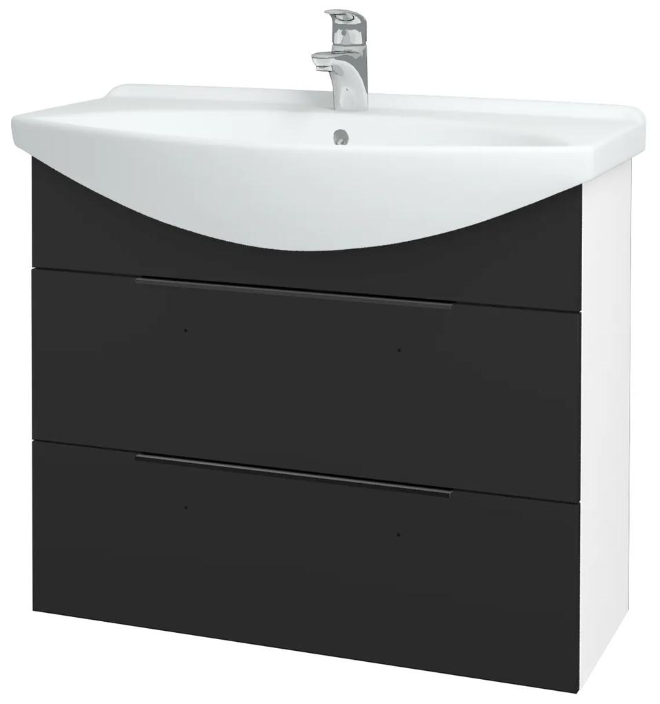 Dřevojas Koupelnová skříň TAKE IT SZZ2 85 Varianta: N01 Bílá lesk / Úchytka T01 / D16 Beton tmavý