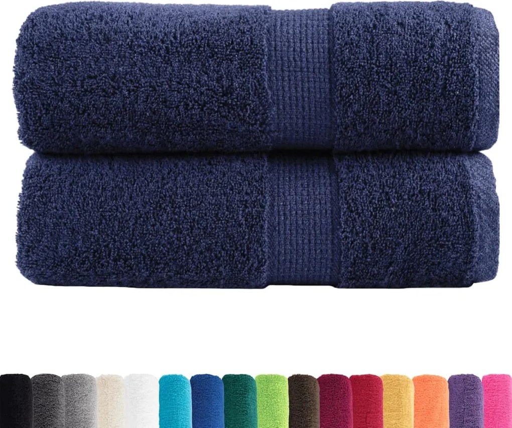 Prémiové ručníky pro hosty SOLUND 2 ks tmavě modré 30x50 cm 600 g/m² 137254