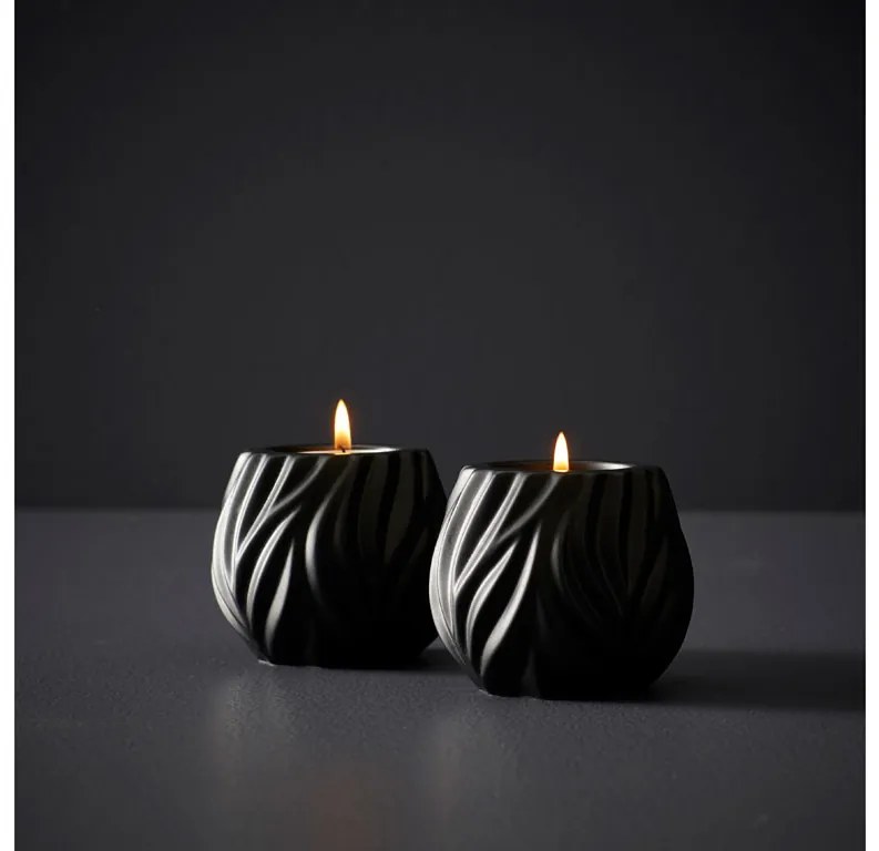 Morsø Stojánek na čajovou svíčku Flame (sada 2 ks) Black