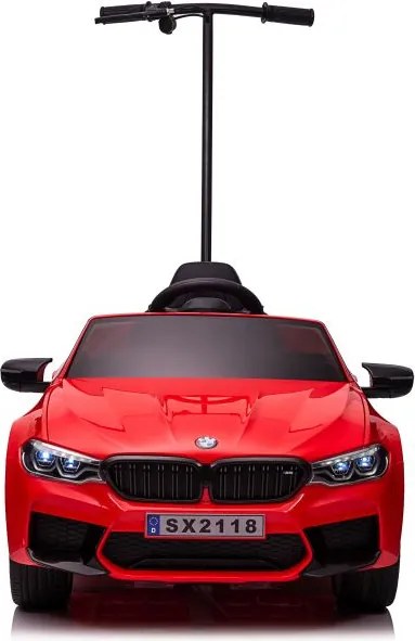 LEAN CARS Elektrické autíčko BMW M5 s rodičovskou platformou červené lakované