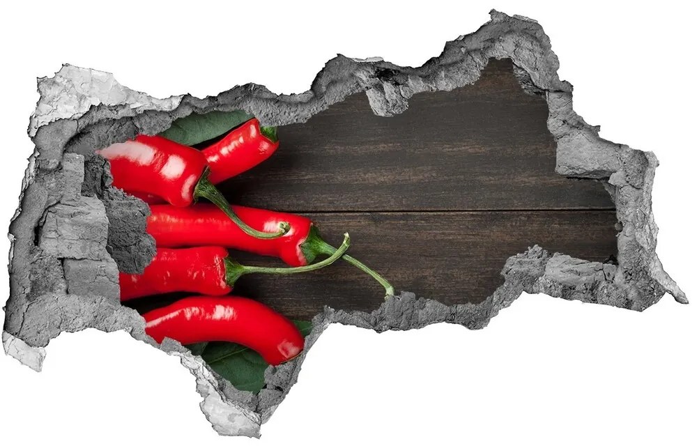 Wallmuralia Nálepka 3D díra Chilli papričky 95x73 cm