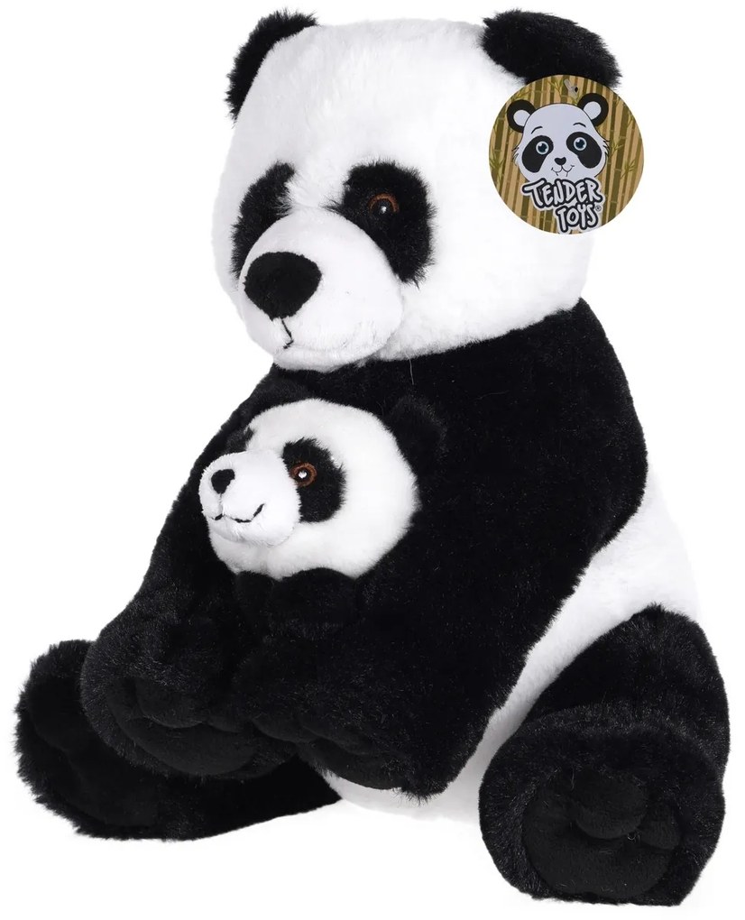 Koopman Plyšový medvídek Panda s mládětem, 27 cm