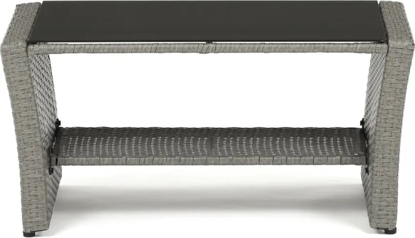 Zahradní sedací souprava AZS-A1523 GREY, polyratan, šedá (114 x 63) cm