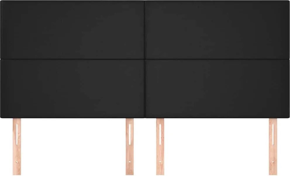 Čelo postele černé 200 x 5 x 118/128 cm umělá kůže 3116160