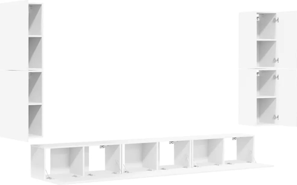 7dílný set TV skříněk bílý kompozitní dřevo 3114302