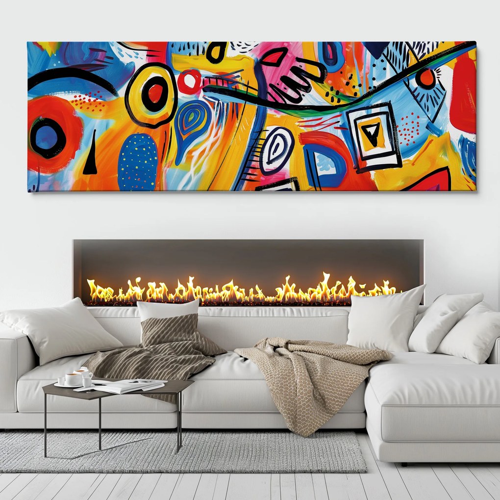 Obraz na plátně - Kontrastní elementy FeelHappy.cz Velikost obrazu (šířka x výška): 210 x 70 cm