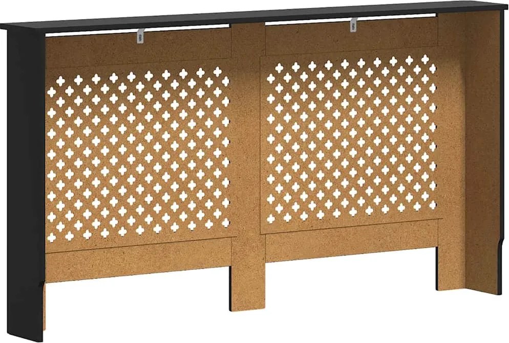 Kryt na radiátor černý 152 x 19 x 81,5 cm MDF 288195