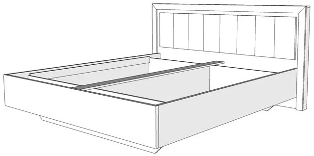 Manželská postel 160x200cm Shine - dub šedý/bílá