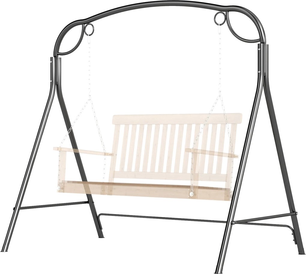 Outsunny Kovový Houpací Stojan Stabilní Konstrukce s A-nohami, Nosnost 220 kg pro Zahradu 172x126x170 cm Bronzová | Aosom